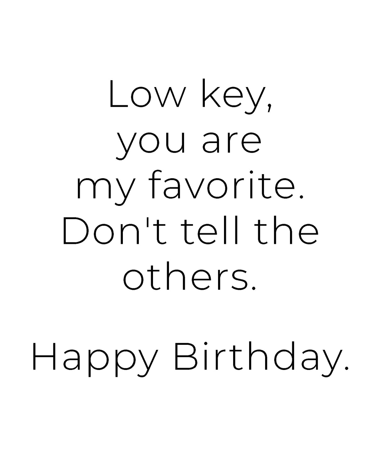 Low Key Birthday Greeting Card